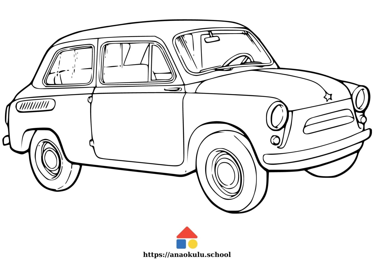 Araba Boyama Sayfaları - Evimdeki Anaokulu