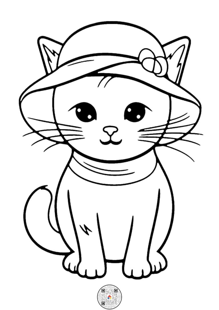 Kedi Boyama Sayfaları - Evimdeki Anaokulu