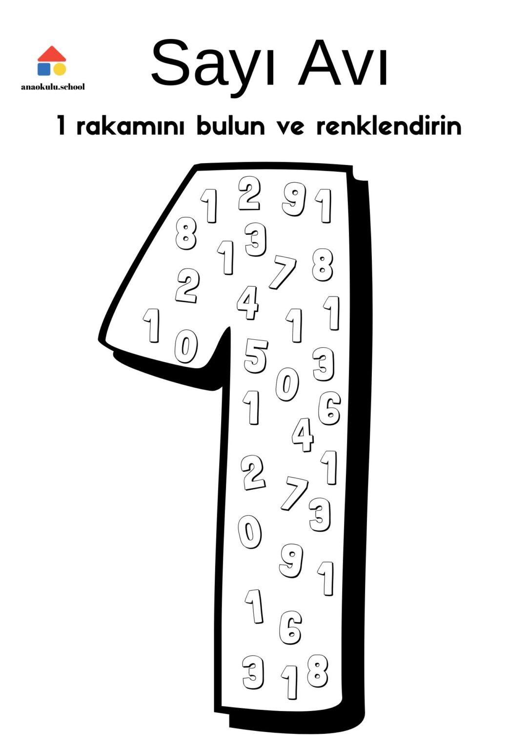 1 Rakamı Okul Öncesi Etkinlikleri - Evimdeki Anaokulu