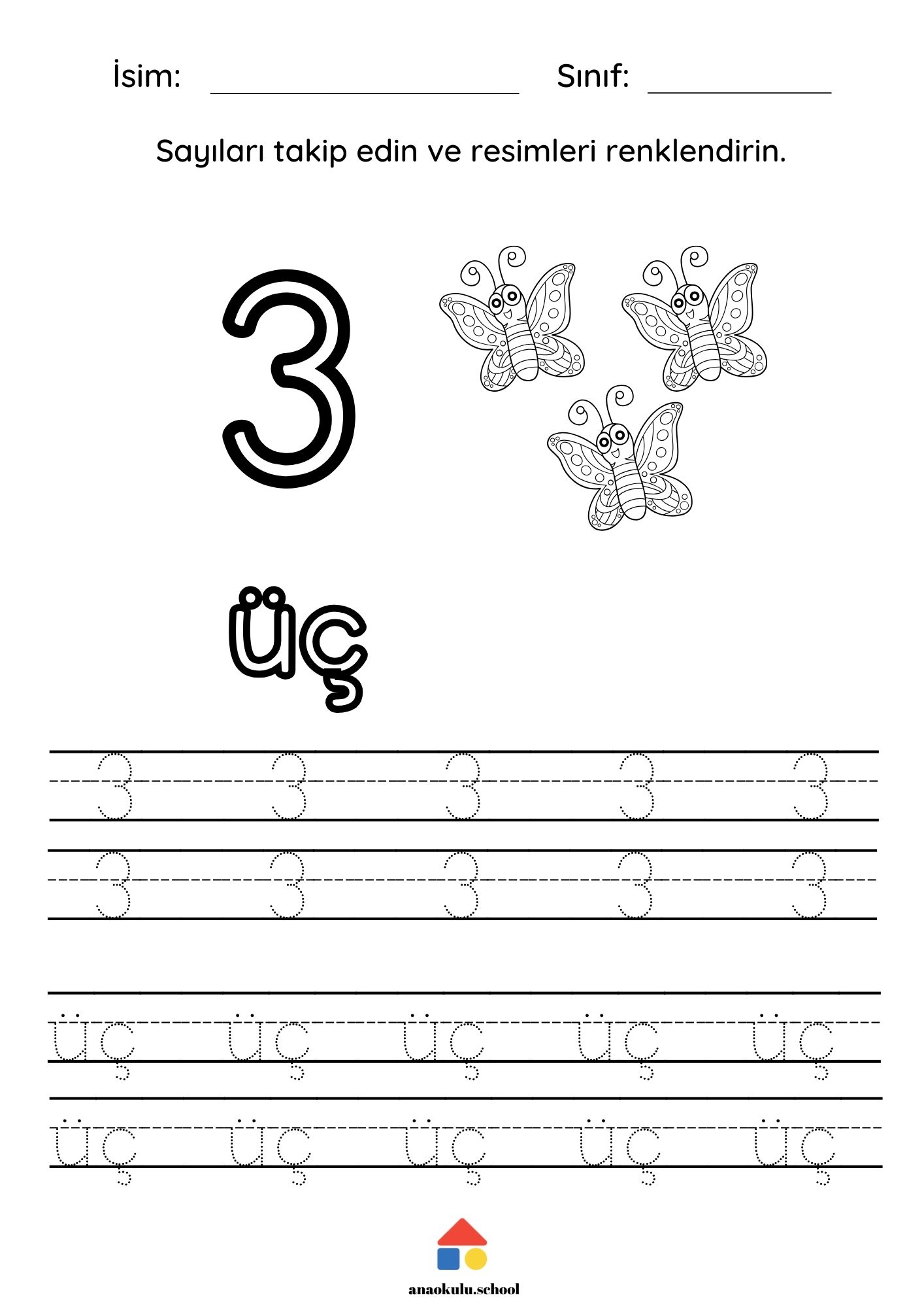 3 Rakamı Okul Öncesi Etkinlikleri - Evimdeki Anaokulu
